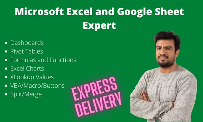 Create ms excel, vba, formulas functions, charts, pivot tables, dashboards by Ummarsial | Fiverr