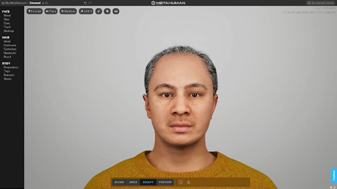 Metahuman character, 3d unreal engine character, 3d modeling, rigging ...
