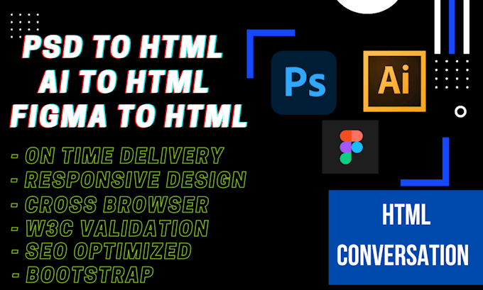 Convert psd to html responsive website by Najmun64 | Fiverr
