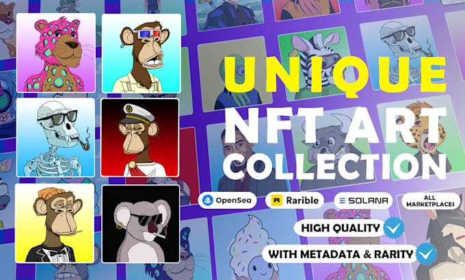 Design unique nft art collection 1k 5k 10 k by Artlogographic | Fiverr