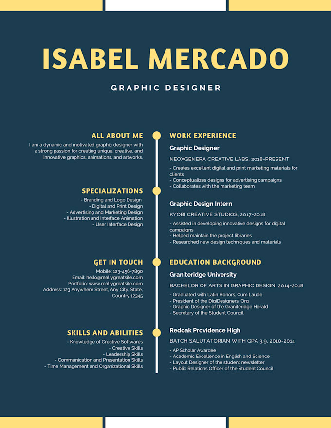 Create a stunning resume design and layout by Matrickrogo | Fiverr