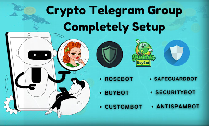Fully setup telegram bots in your crypto telegram group by Antor492 | Fiverr