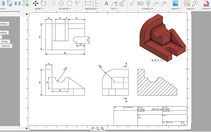 Do 2d drawing for industrial products and 3d printing by Afzalattari559 ...