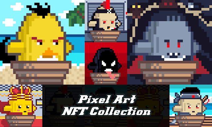 Create nft pixel art collection for etherium or solana blockchain by Jackpixart | Fiverr