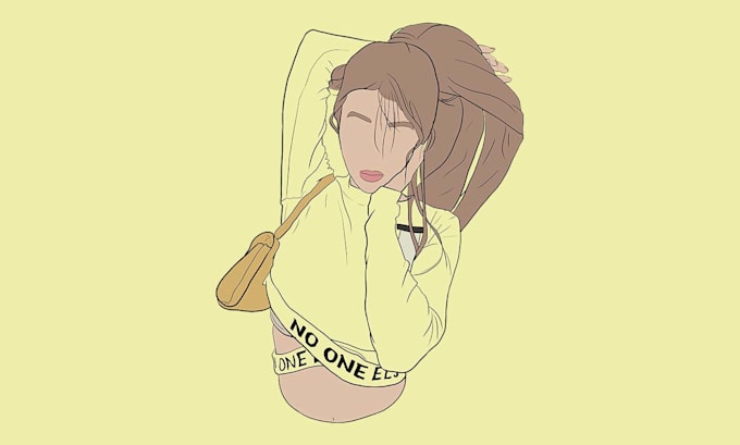 Draw aesthetic faceless minimalist illustration portrait by Kishnanda ...