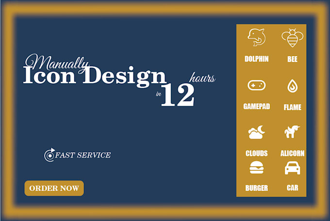 Manually icon design in 12 hours by Fizzariaz333 | Fiverr