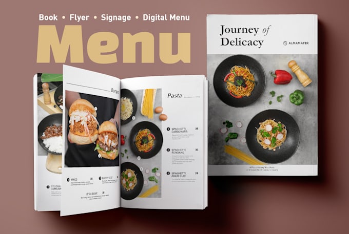 Design an awesome menu restaurant, menu board, or cover book by ...