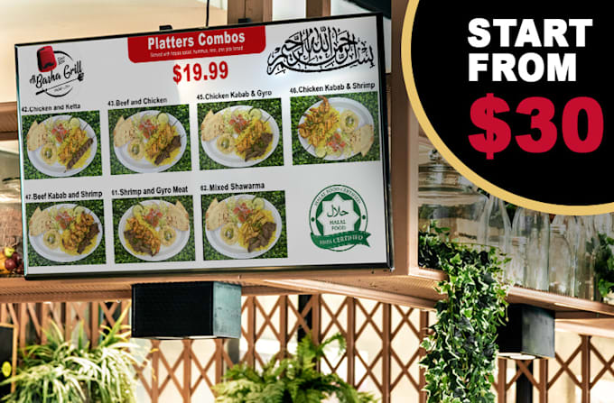 Design digital menu and menu card by Mukhuahmed13 | Fiverr