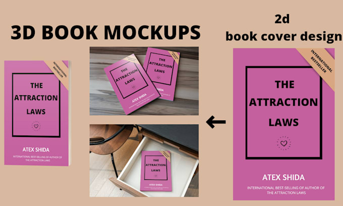 3d book mockups from your 2d book cover design by Miss_shida | Fiverr
