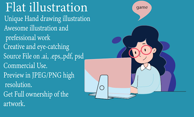 Create flat and modern illustration by Momin1515 | Fiverr