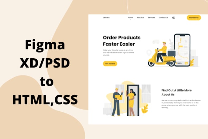 Any kind of figma,sx,psd file into a responsive html,css template by ...