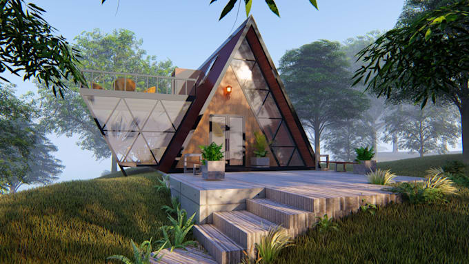 Do architectural 3d house modeling, cabana and interior, exterior ...