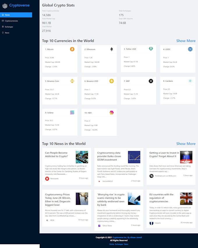 Design a stunning modern responsive web app with html, css3, bootstrap and react by Ahsanjawed4 ...