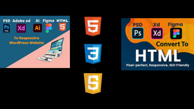 Convert xd, psd, and figma to html css javascript by Kaleemssk | Fiverr