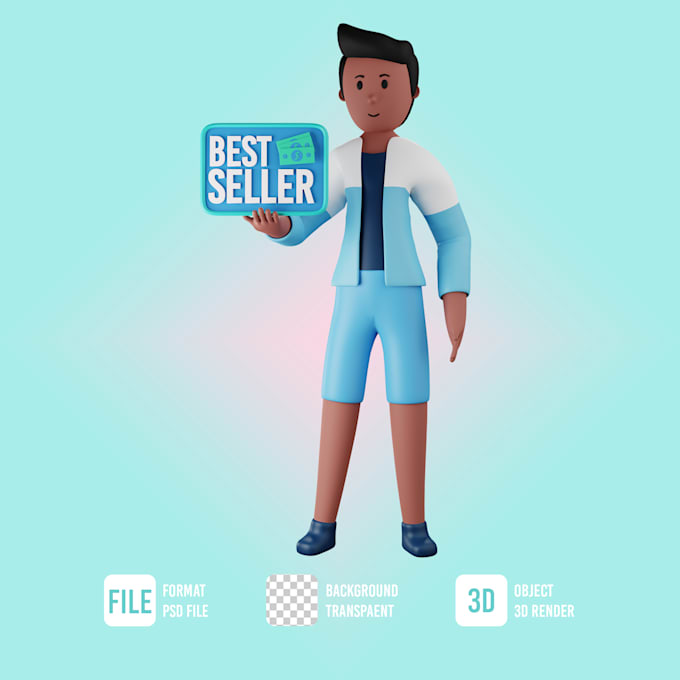 Make a 3d model of your character or icon from your 2d art by ...