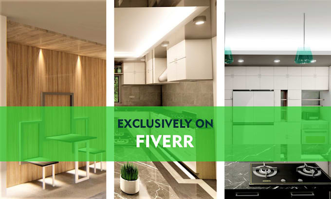 Design your kitchen interior, layout and 3d model rendering by Maasohan ...