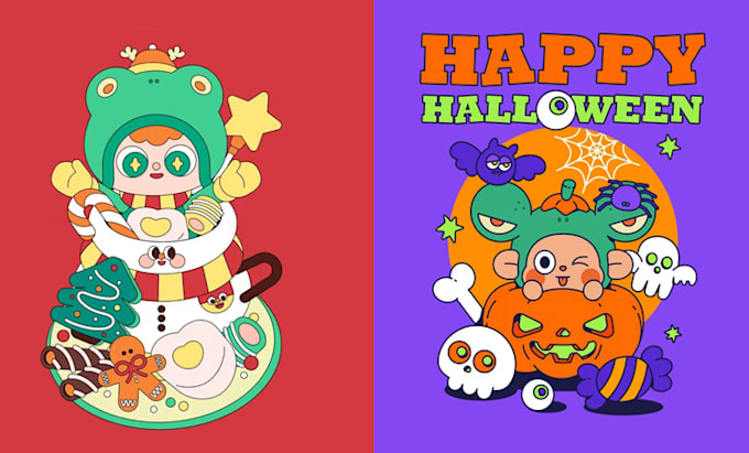 Draw a sticker or cartoon character, vector illustration by Melinana ...