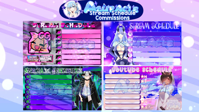 Make stream schedule for vtubers and streamers by Azuracle | Fiverr