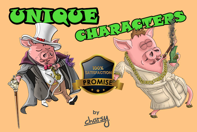 Draw an amazing and detailed cartoon character for you by Charsyart ...