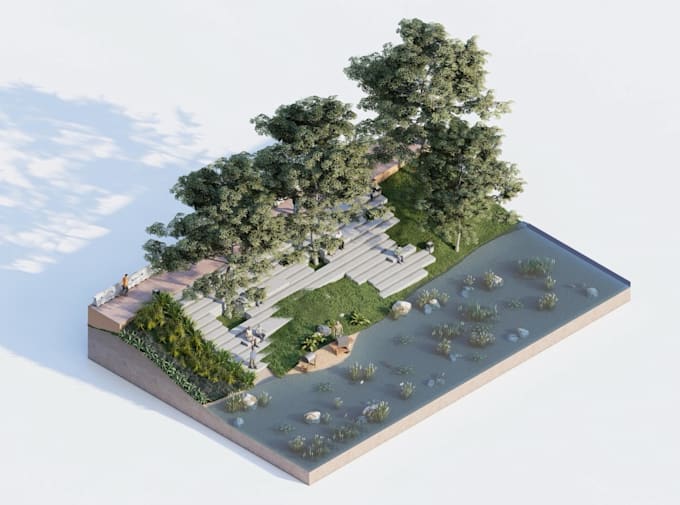 Create and render 3d isometric landscape for you by Architect_nft | Fiverr