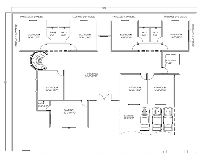 Draw and redraw 2d architectural, blueprint using autocad by Qousain ...