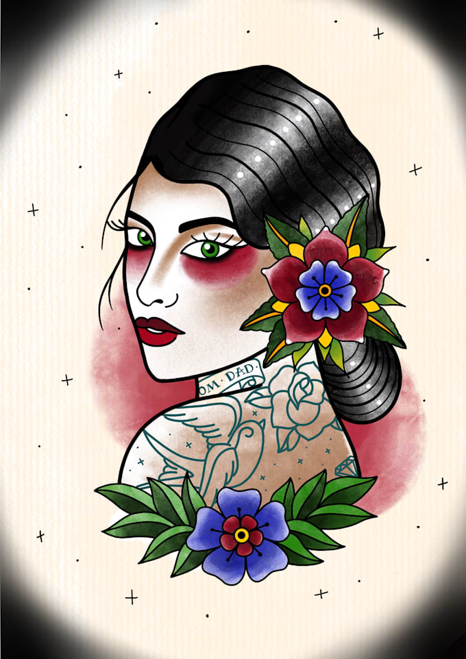 Old School Girl Tattoos