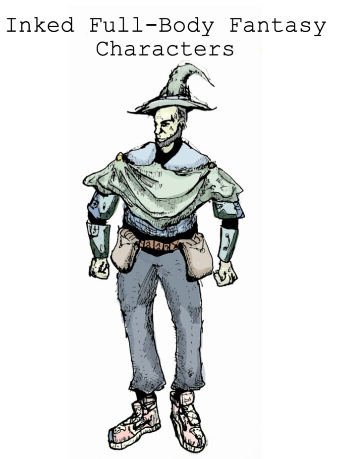 Draw an inked illustration of your fantasy character by Brfatman | Fiverr