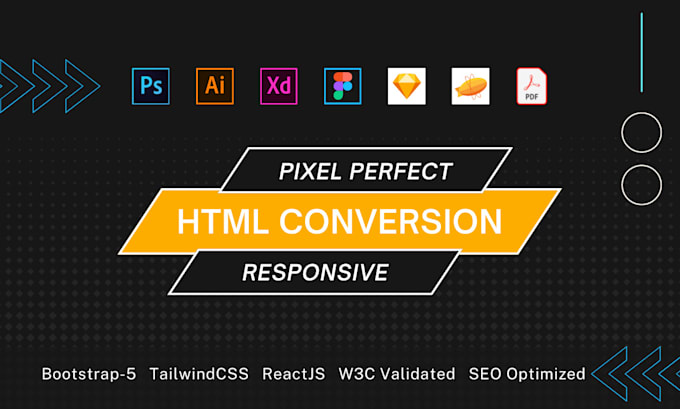 Convert psd, xd, figma, and sketch to html 5 or react js by Mostafijmf | Fiverr