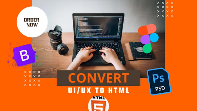 Convert design to html with bootstrap by Dafinmaulana | Fiverr