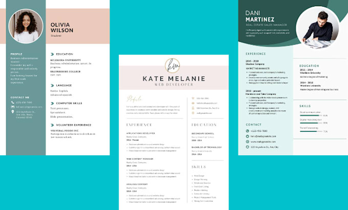 Design professional resume, cv and cover letter editable templates by ...