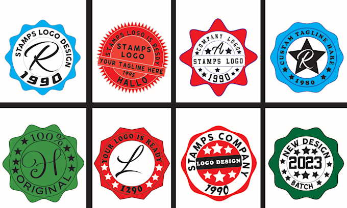 Design professional stamp, vintage, badge, award logo, golden label by ...