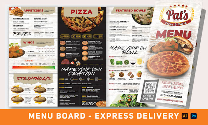 Do unique cafe menu, digital menu, print menu, menu board, folding menu ...