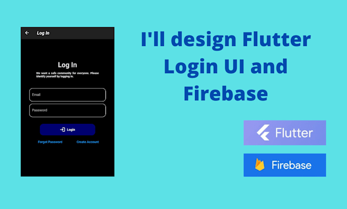 Create flutter login screen ui with firebase auth by Tasnimanas | Fiverr