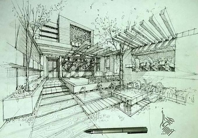 Make a design architectural with 2d an 3d methods by Amjedch | Fiverr