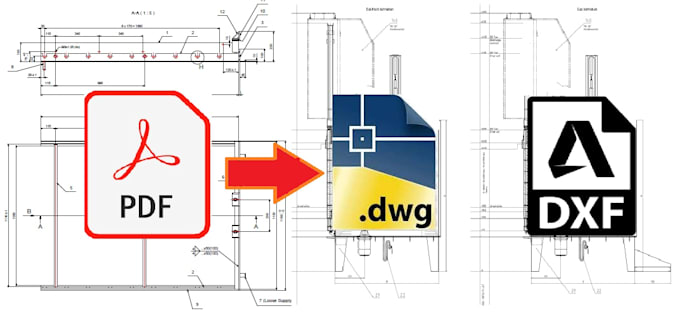 Convert pdf or jpeg drawings into autocad files dwg, dxf or dwf by Ravise7en | Fiverr