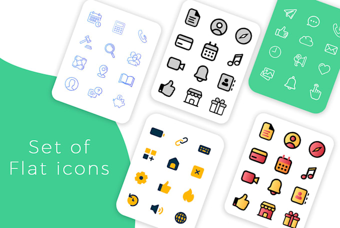 Diseñe un conjunto personalizado de iconos para aplicaciones, web y ...