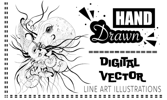 Hand draw a digital line art illustration by Louisebristle | Fiverr
