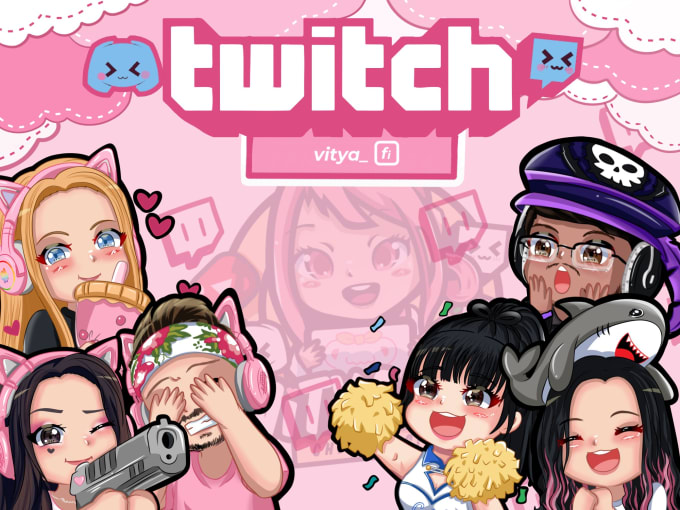 Draw Cute Custom Emotes Or Badges For Your Stream By Vitya Fiverr