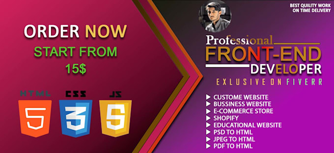 Convert psd to smart html and decent css by Azizullah01 | Fiverr