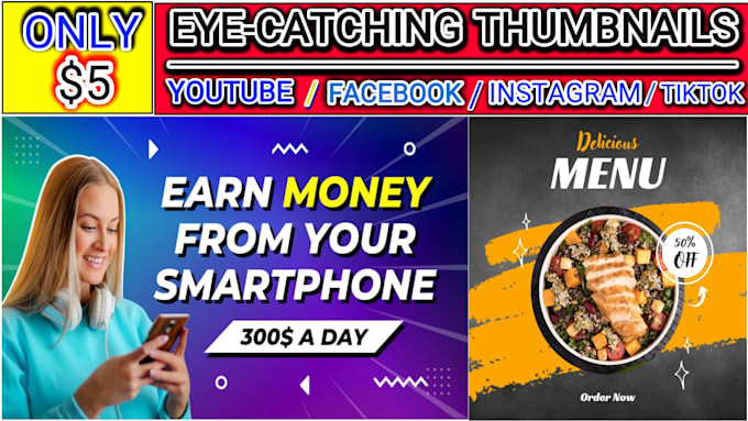 Design amazing youtube,facebook thumbnails within 2 hours by ...