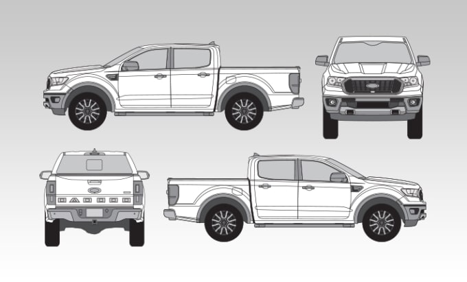 Blueprint template of your vehicle and any vector outline, by ...