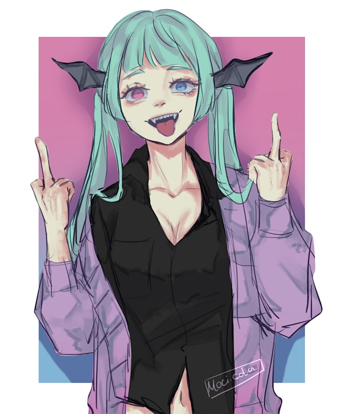 Draw charater waist up color sketch by Vion29 | Fiverr