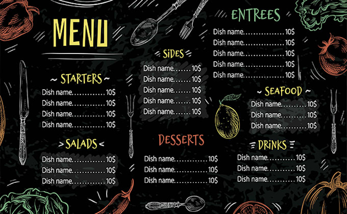 Design static tv screen menu or digital menu for restaurant by Javeria ...