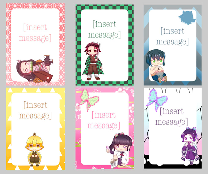 Make you a customizable demon slayer greeting card by Sumisketch | Fiverr