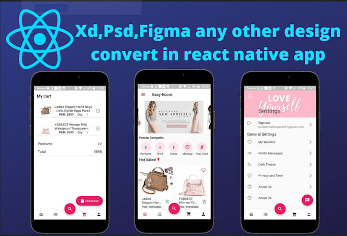 Convert figma, xd into react native app by Furqan_05 | Fiverr
