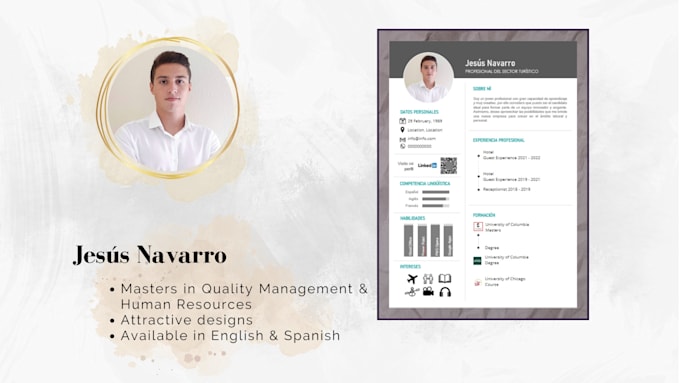 Design your cv in an original and unique style by Jesusnavarrom | Fiverr