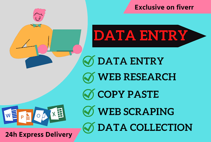 Do excellent data entry, web research, copy paste, typing, virtual ...