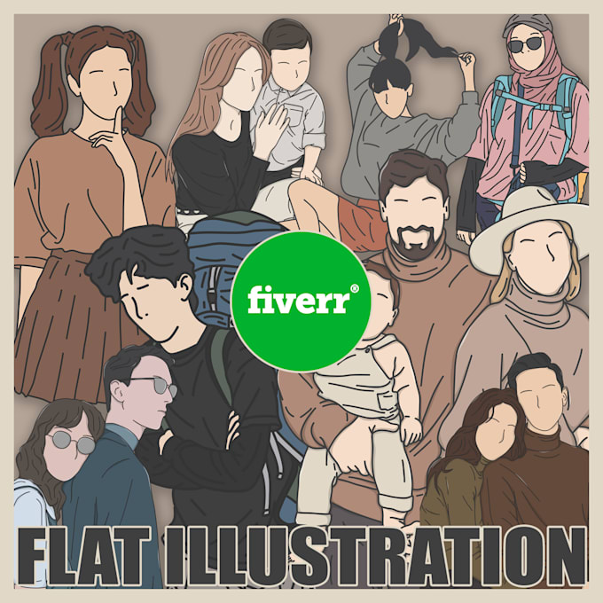 Draw flat portrait illustration your photo by Shhairull | Fiverr