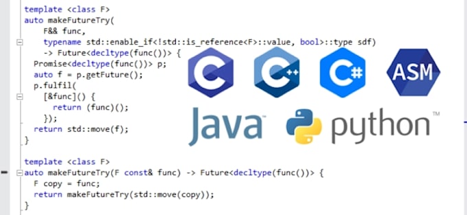 Code c, cpp, java, c sharp, linux, python, js code with gui by ...