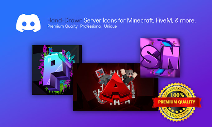Make you a custom hand drawn server icon design by Thejazon | Fiverr